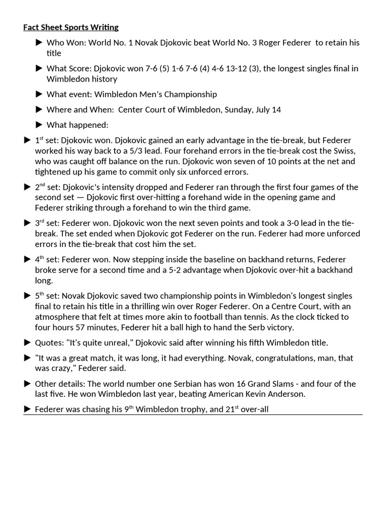 Done Fact Sheet Sports Writing Secondary Golden Pen Antique | PDF