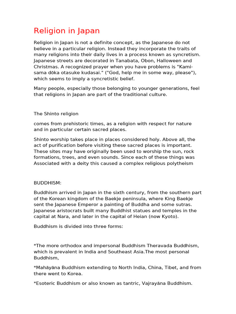 Religion in Japan | PDF | Religion & Spirituality