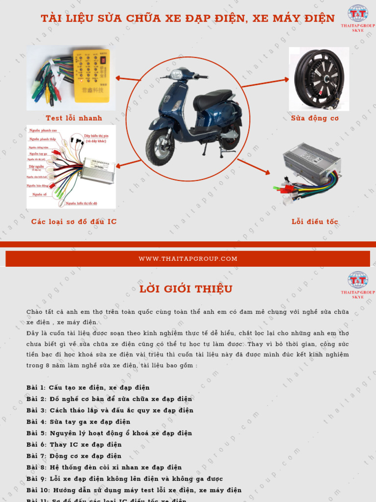 Tai Lieu Sua Chua Xe Dap Xe May Dien | PDF