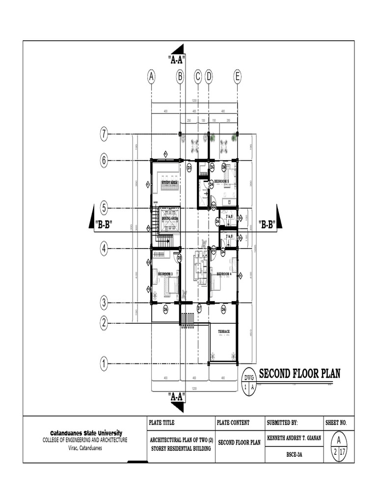 A B C D E: Second Floor Plan | PDF
