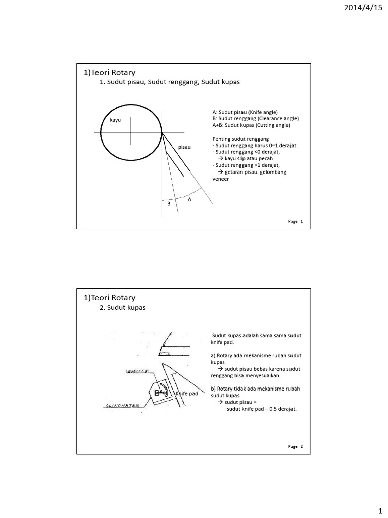 Setting Rotary Spindles for Veneer | PDF