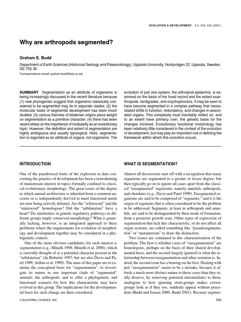 Why Are Arthropods Segmented | PDF