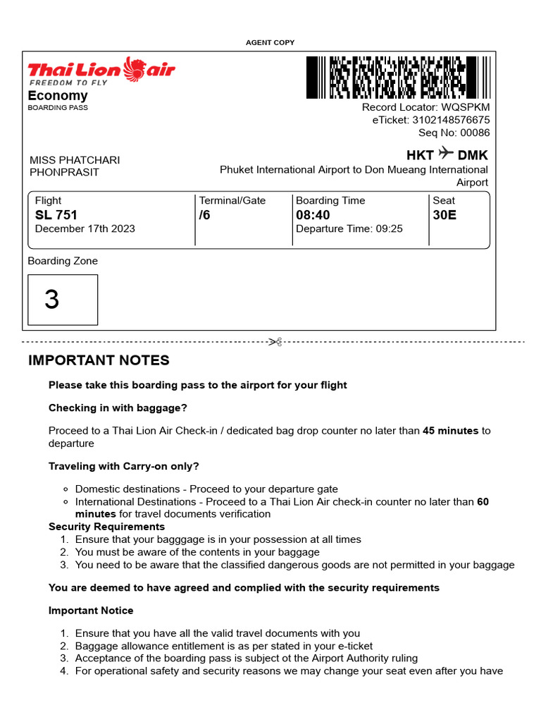 Confirmation - Check-In | PDF