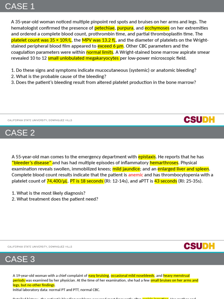 Case Studies Hemostasis | PDF