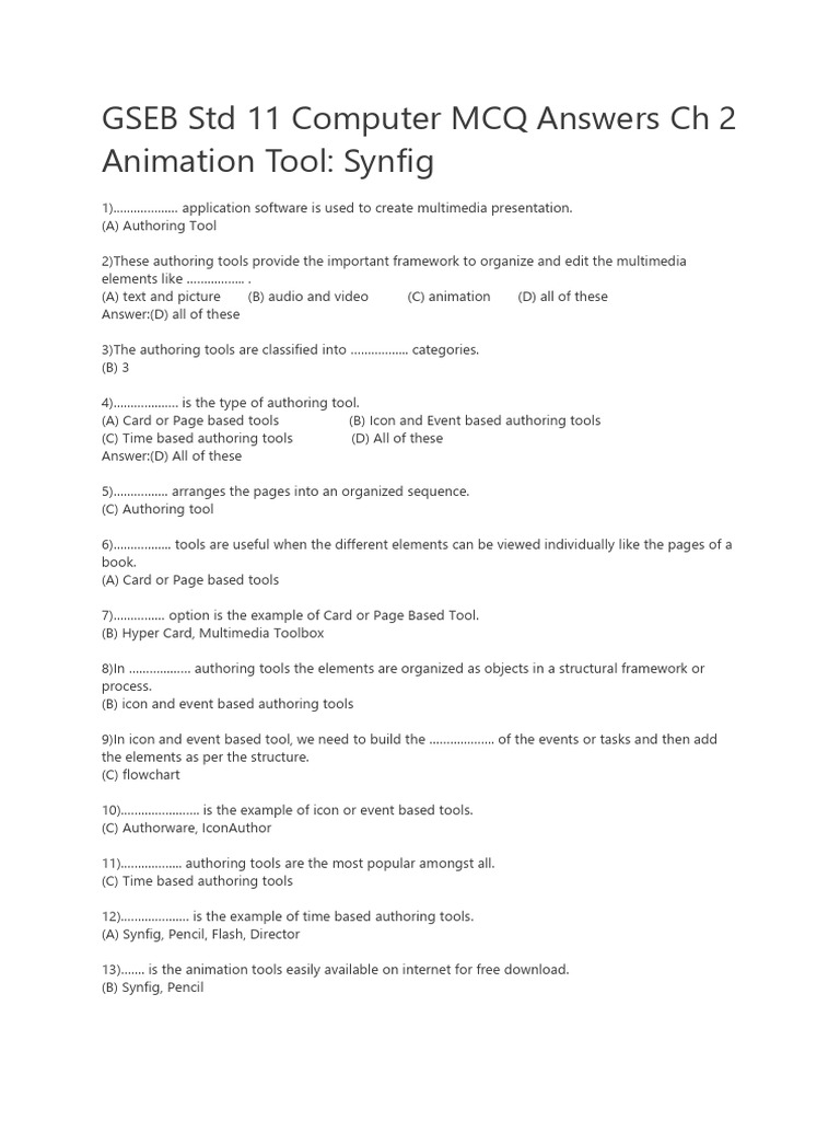 11th EM ch-2 MCQ Worksheet | PDF | Menu (Computing) | Computers