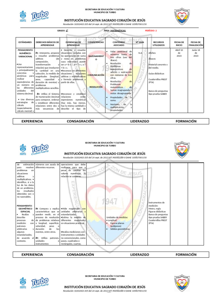 Anexo Matematica 2 Periodo | PDF