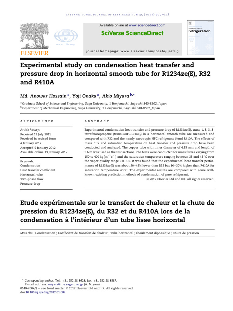 2012 - Hossain Et Al. - Exp Study On Cond HT and PD in Horiz Smooth ...