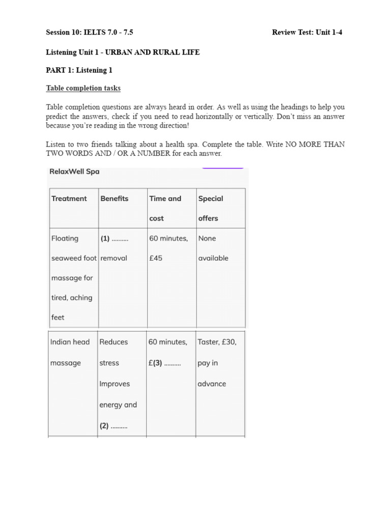 IELTS _ Review Test Unit 1-4 | PDF