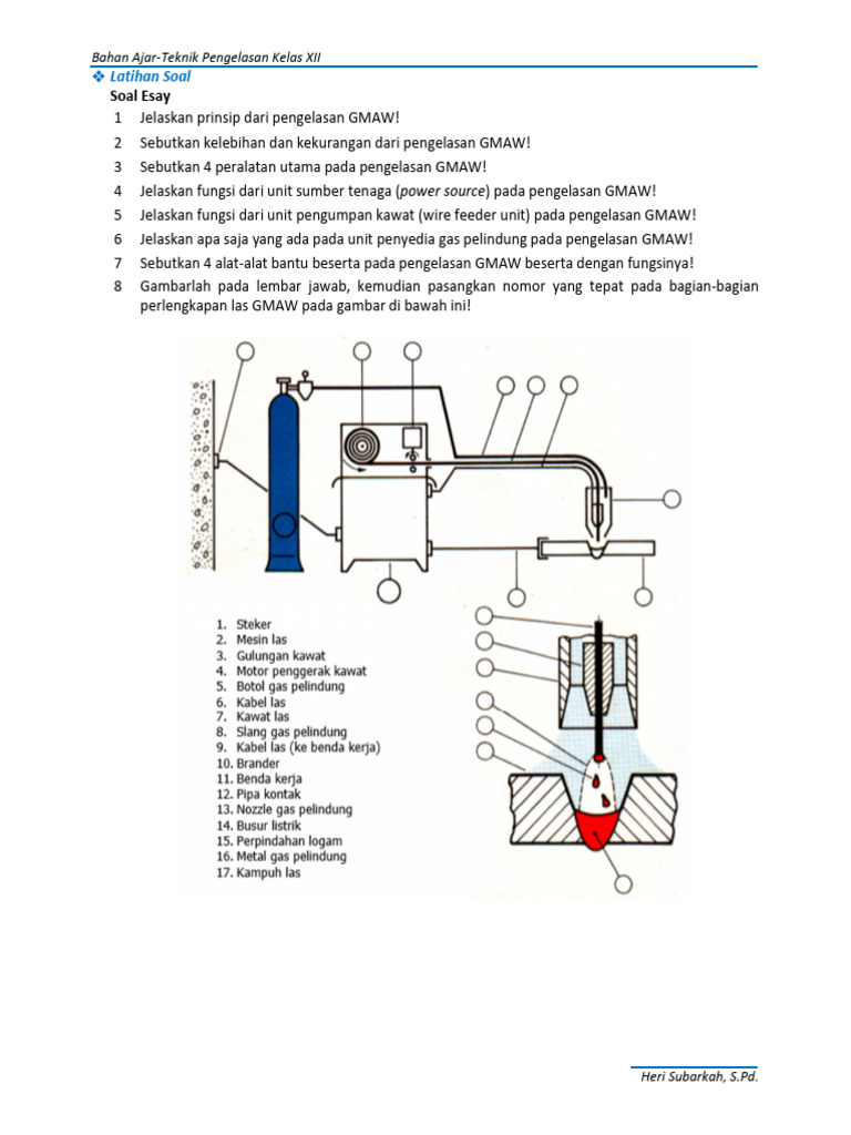 Latihan Soal Las Dasar - LAS GMAW Fix | PDF