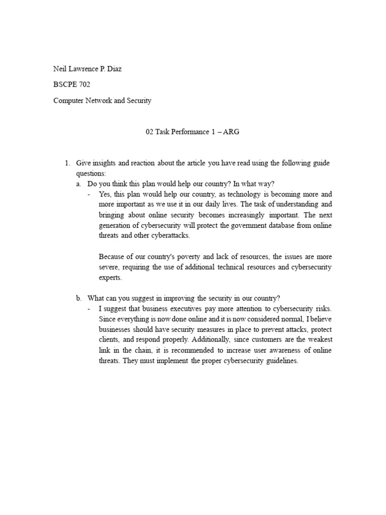 02 Task Performance 1 - ARG - DIAZ | PDF