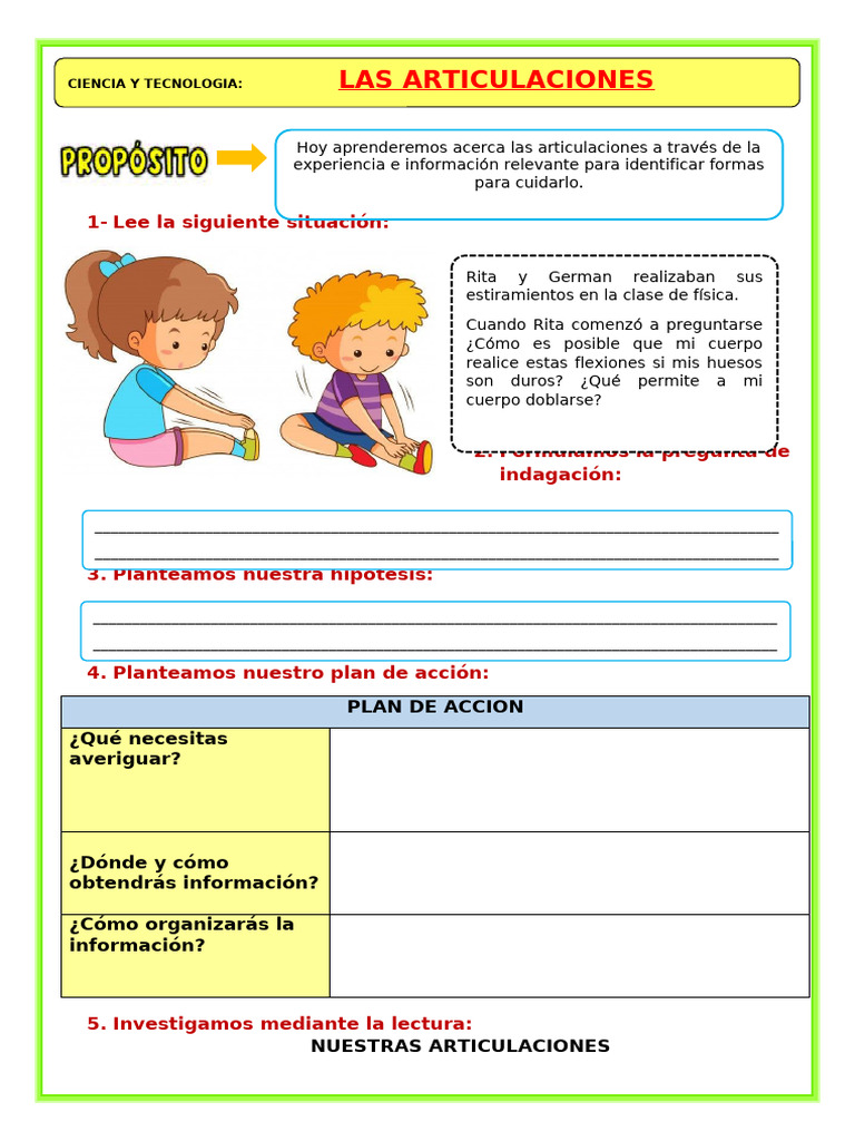 U3 S2 Ficha D3 CT Articulaciones | PDF