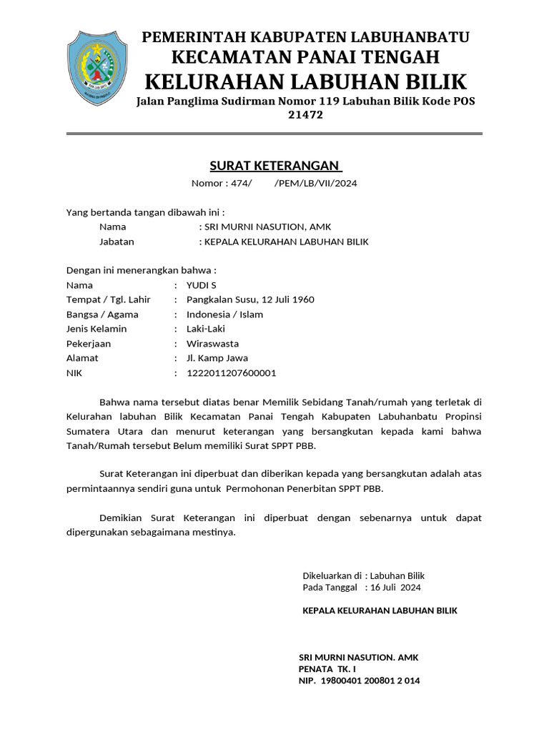 Surat Keterangan Lunas PBB | PDF