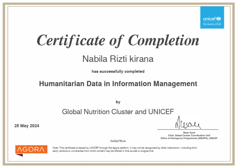 Humanitarian-data-IMO_Module certificate | PDF