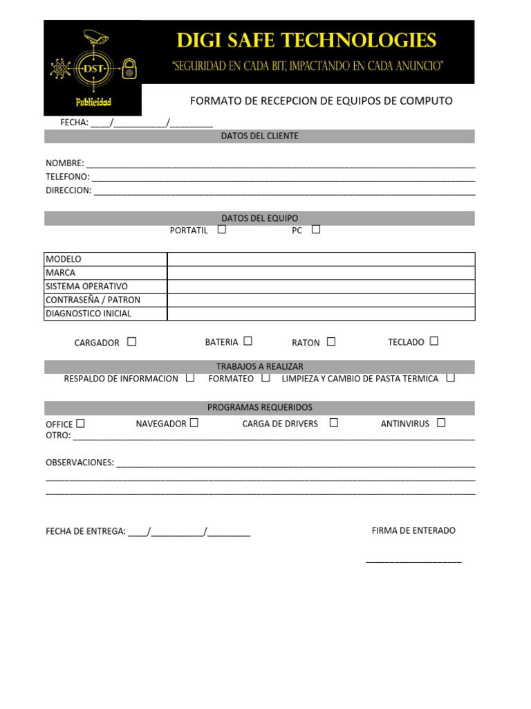 Formato de Recepcion | PDF