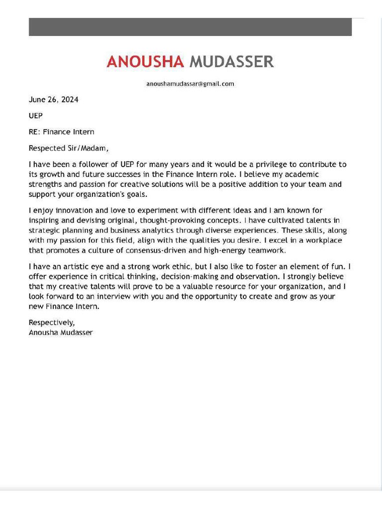 CV and Cover Letter | PDF