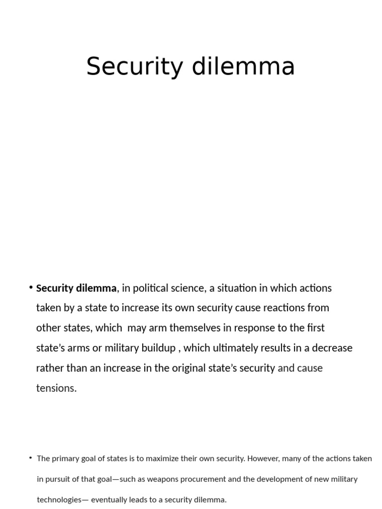 Security Dilemma | PDF