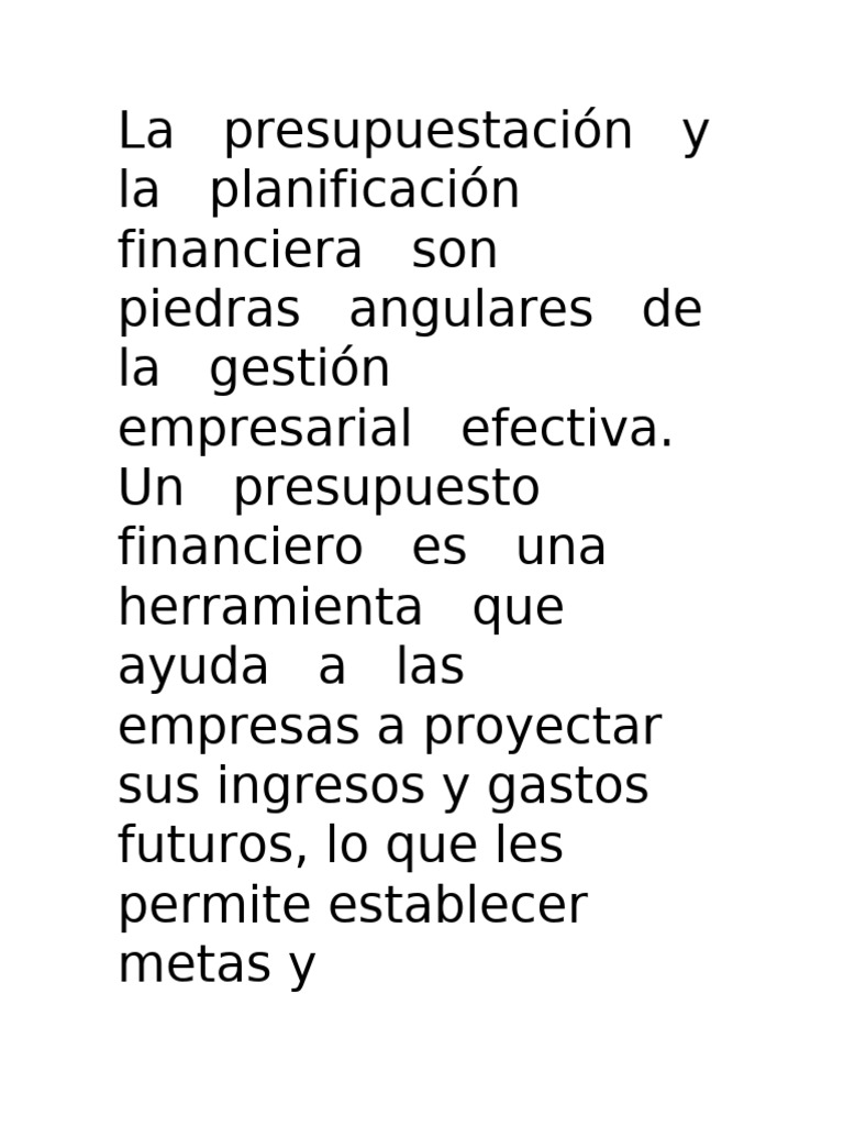 Presupuesto Financiero | PDF