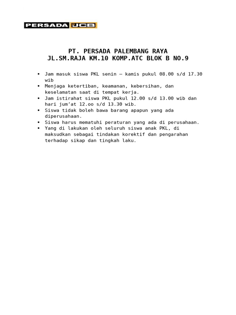 Pt. Persada Palembang Raya | PDF