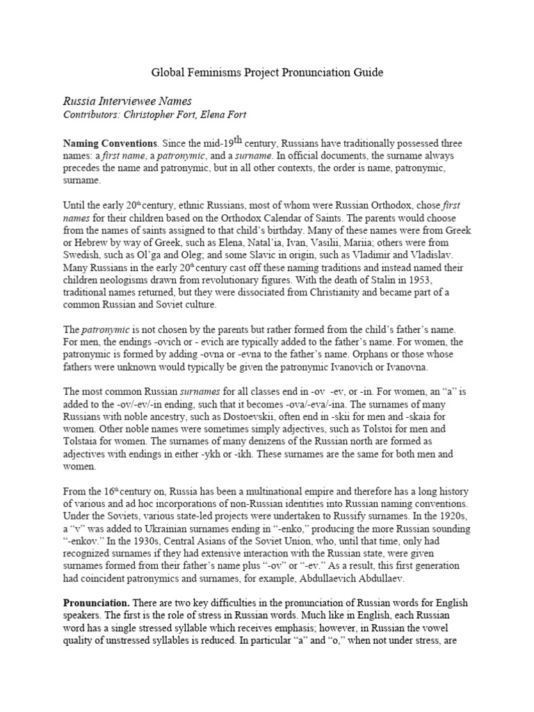 Russia Pronunciation Guide | PDF | Stress (Linguistics) | English Language
