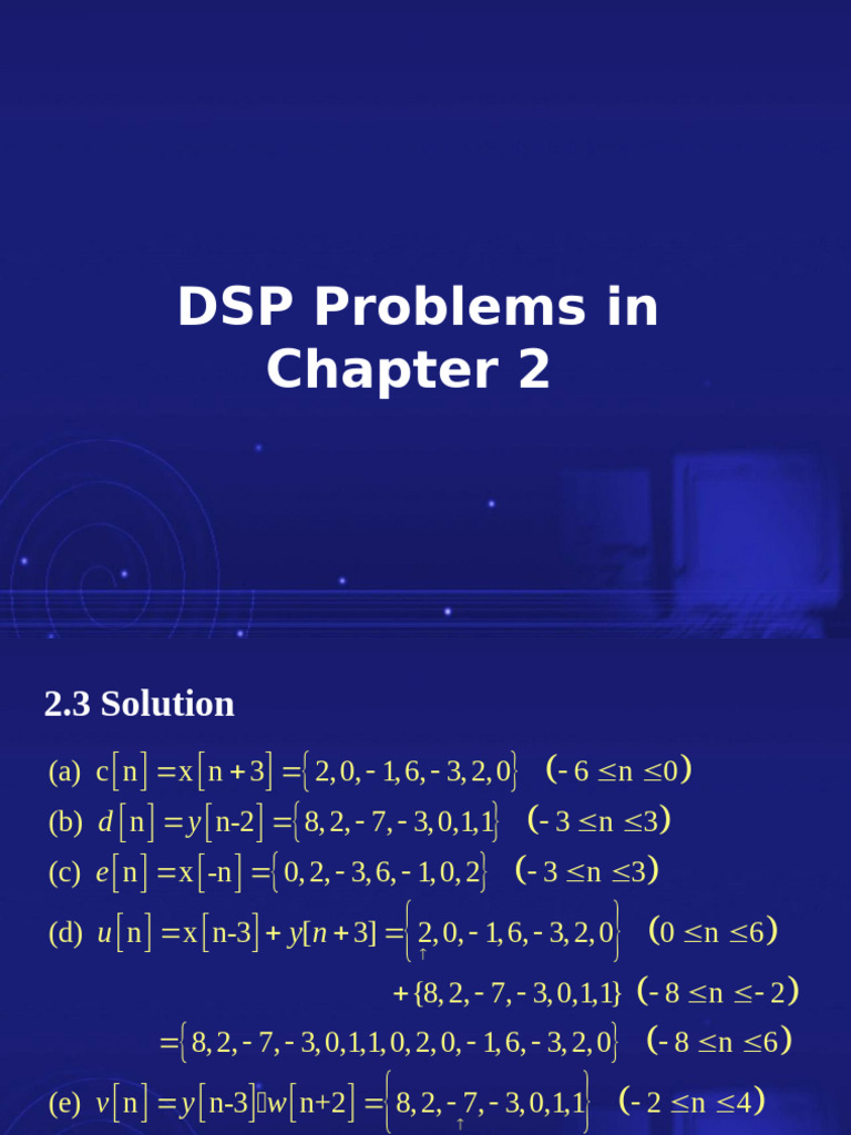 (2024) DSP Chapter2 Answer | PDF