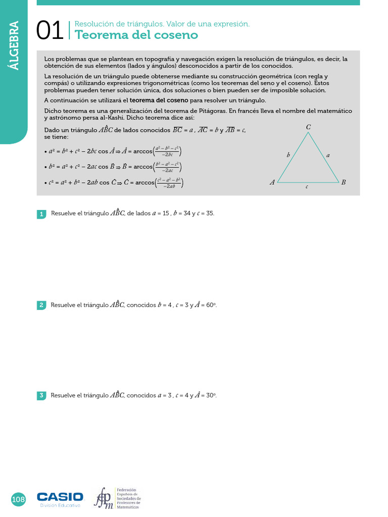 Teorema Del Coseno | PDF