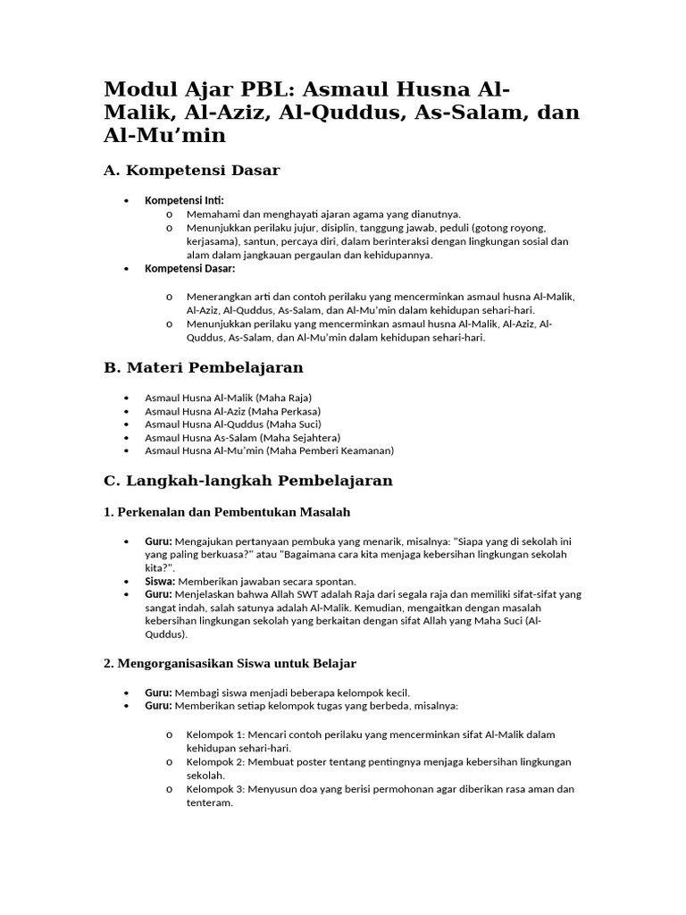 Modul Ajar PBL | PDF