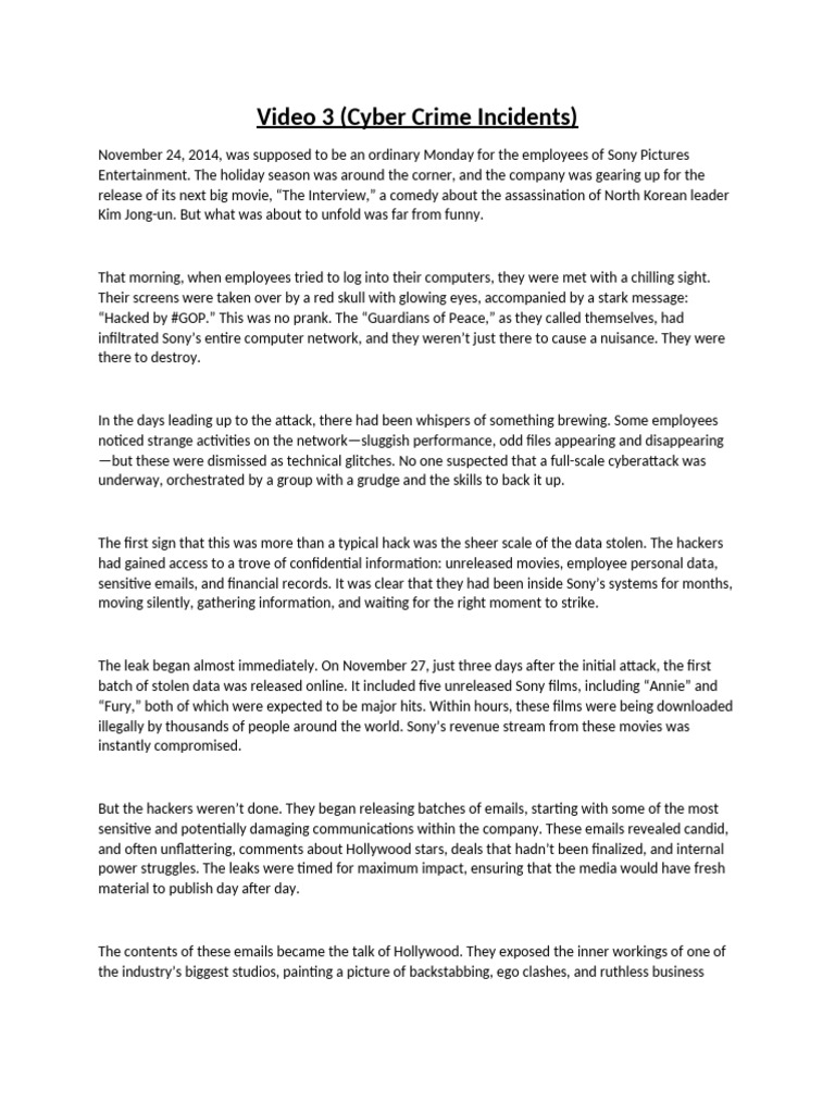 Video 3 (Cyber Crime Incidents) | PDF | Computer Security | Security