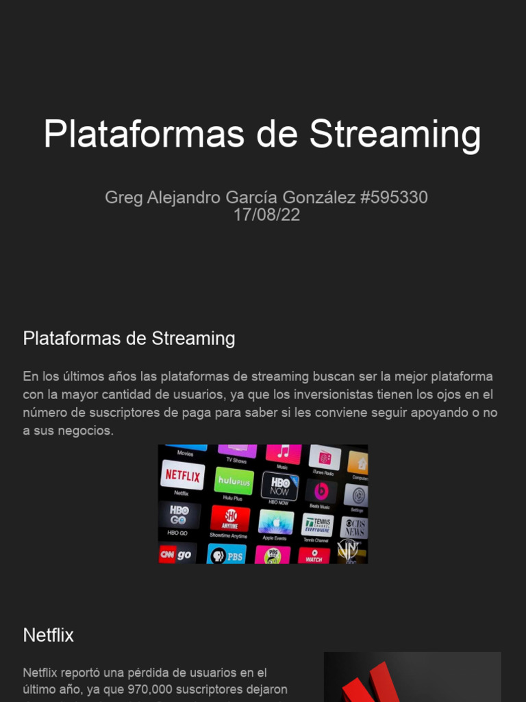 Plataformas de Streaming | PDF