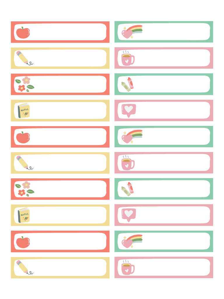 Pastel Colorful Name Label | PDF