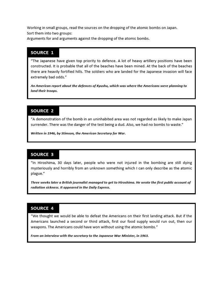 Atomic Bomb Sources-1 | PDF