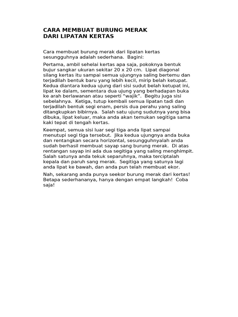 Cara Membuat Burung Merak | PDF