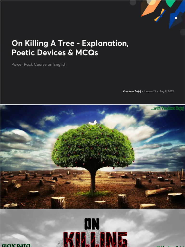On Killing A Tree Explanation Poetic Devices MCQs With Anno | PDF