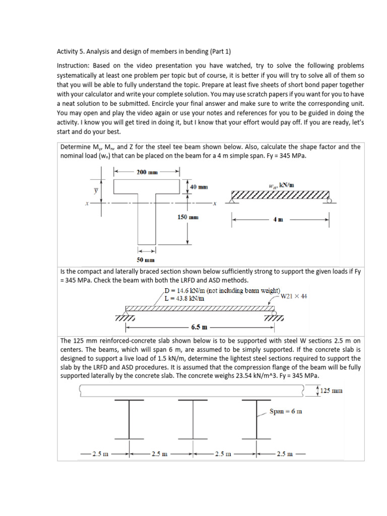 CE32 - CE PC 323 - Activity 5 - Analysis and Design of Members in ...