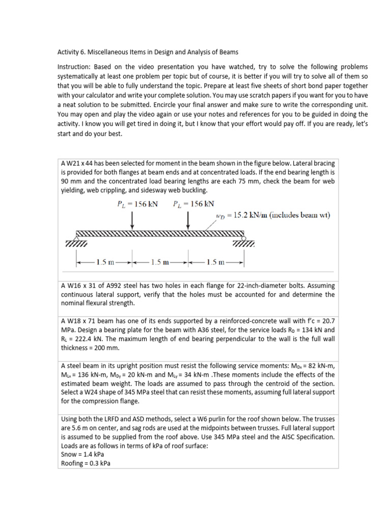 CE32 - CE PC 323 - Activity 6 - Miscellaneous Items in Design and ...