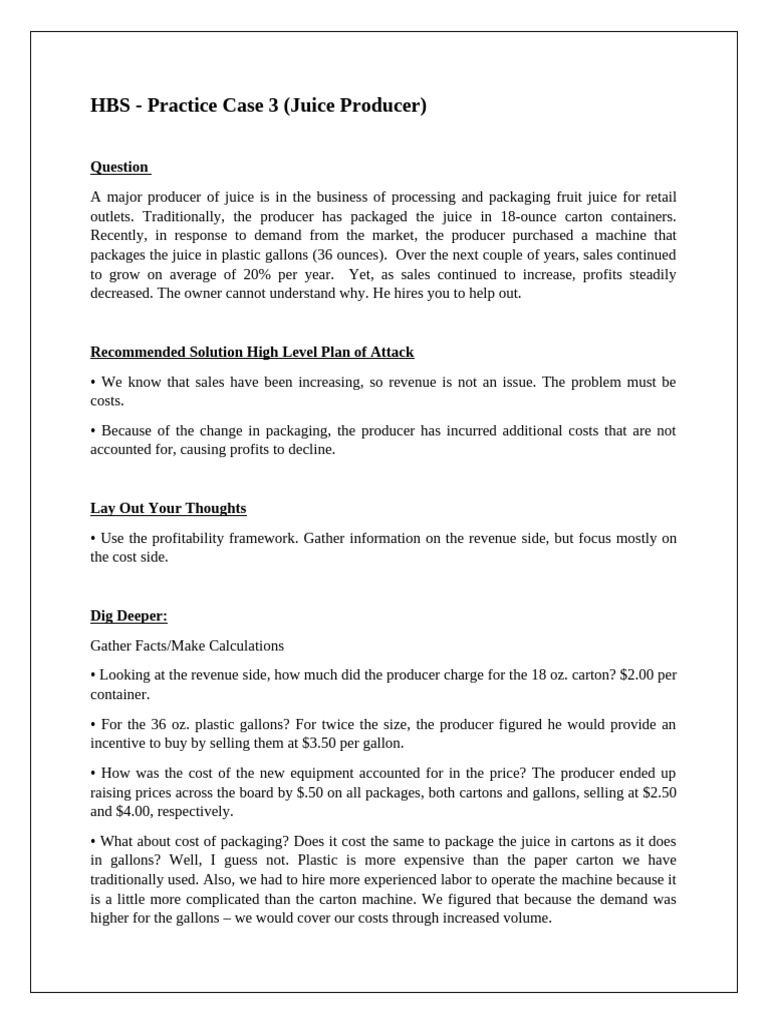 HBS Practice Case | PDF