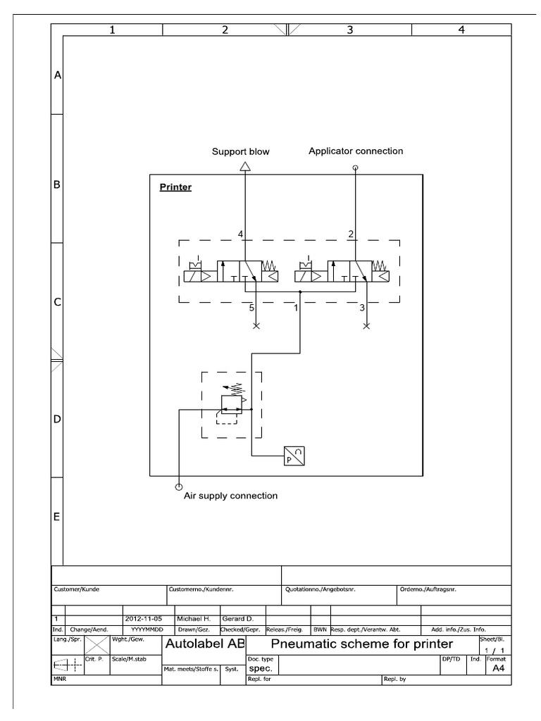 Pneumatic Scheme - Printer | PDF
