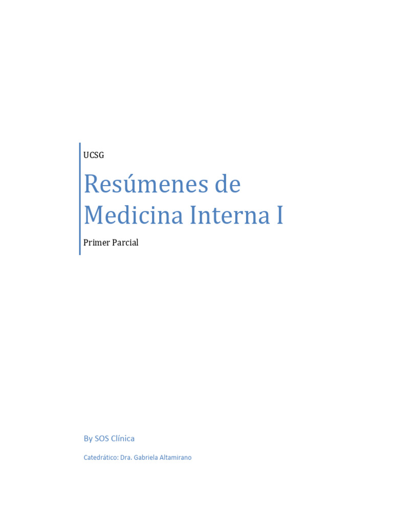 Resúmenes Medicina Interna UCSG | PDF | Tos | Salud y bienestar
