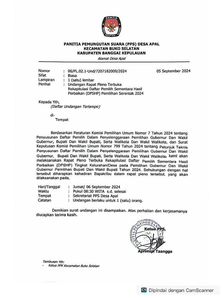 Tembusan Undangan PPK | PDF