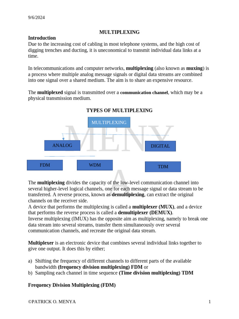 Multiplexing and Modulation | PDF | Multiplexing | Modulation