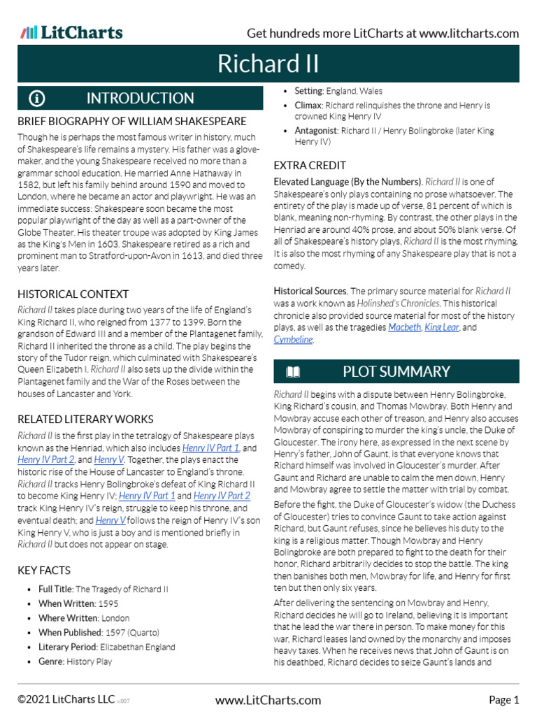 Richard II LitChart | PDF