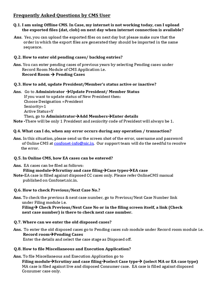 Cms Faq | PDF