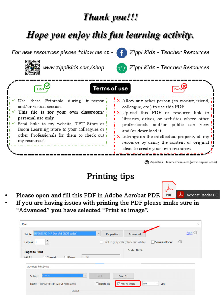 Thank You!!! Hope You Enjoy This Fun Learning Activity | PDF