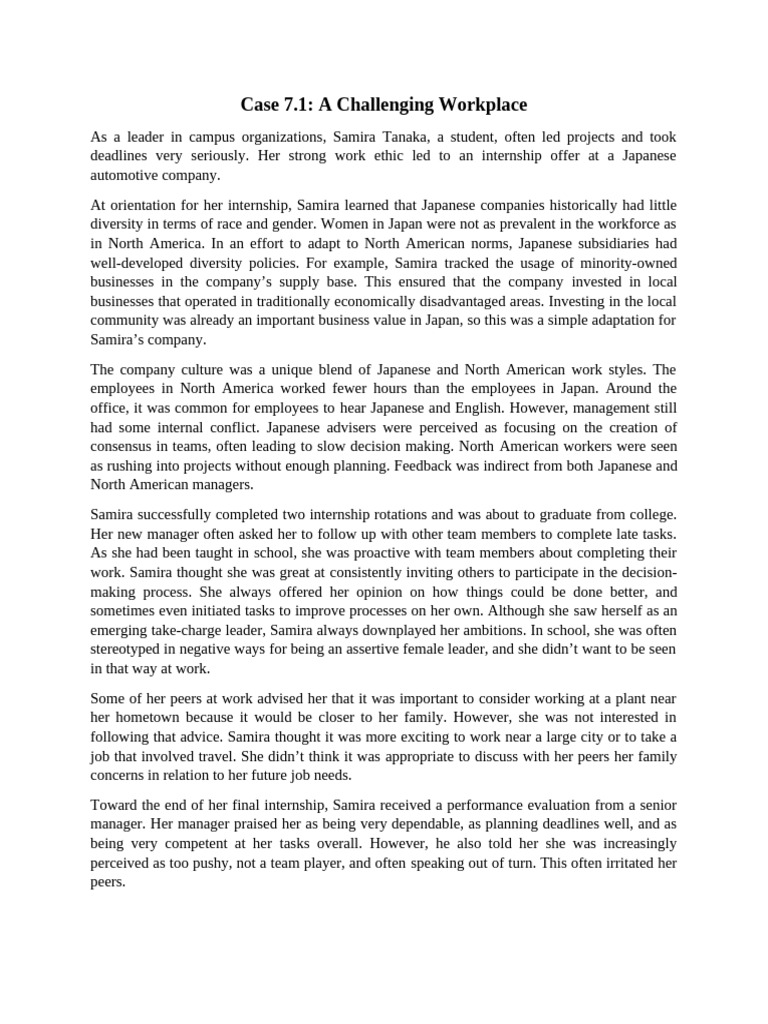 Case Study - Chapter 7 - Culture and Leadership | PDF