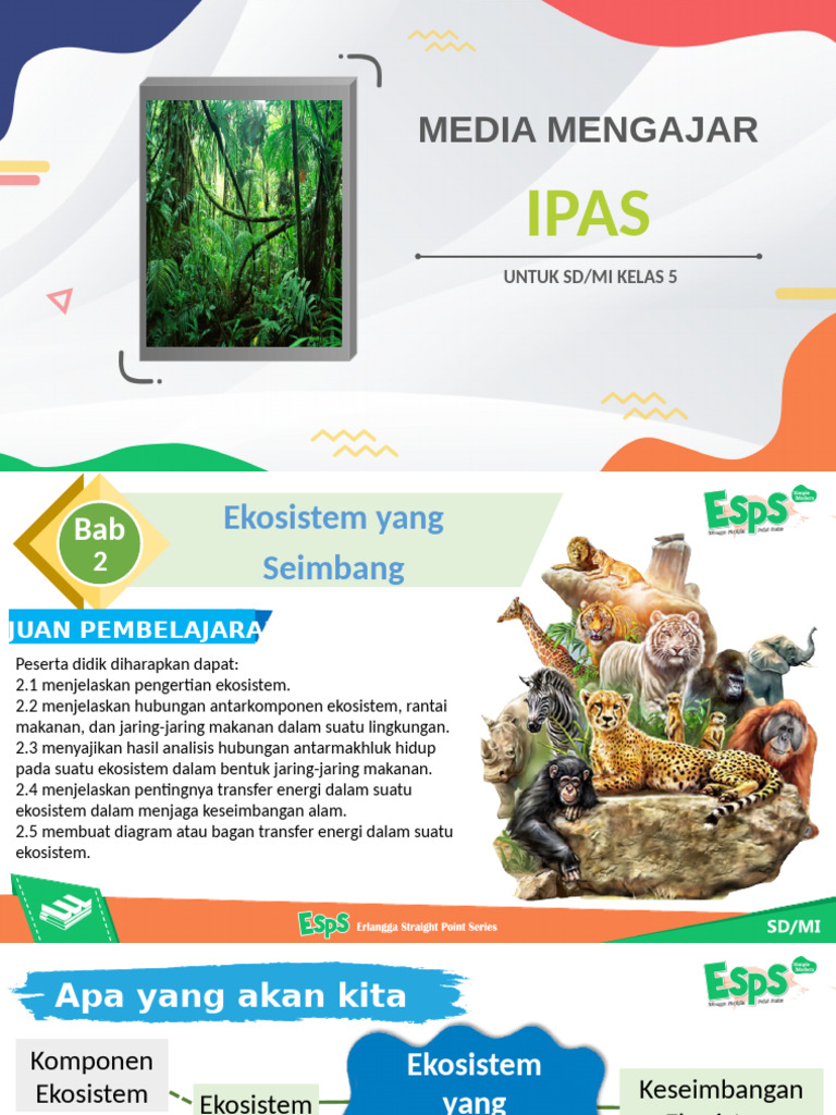 IPAS 5 Bab 2 Ekosistem Yang Seimbang (Modulguruku - Com) | PDF