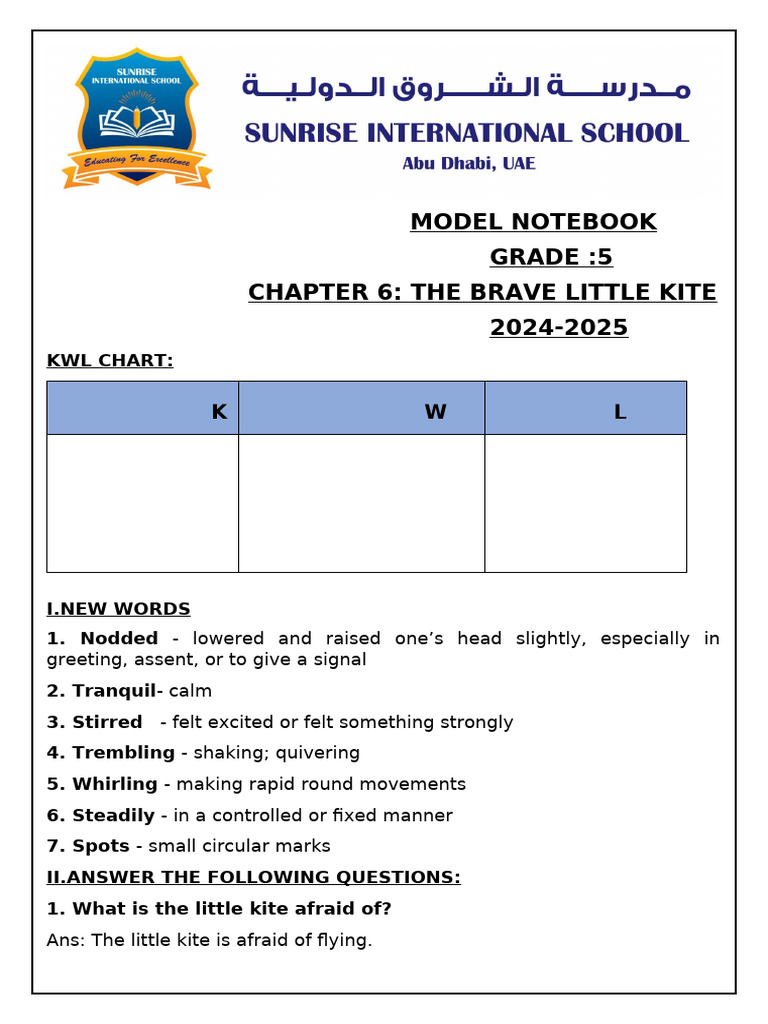 The Brave Little Kite Notes 24-25 | PDF