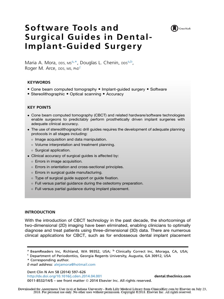 Software Tools and Surgical Guides in Dental - Implant-Guided Surgery | PDF