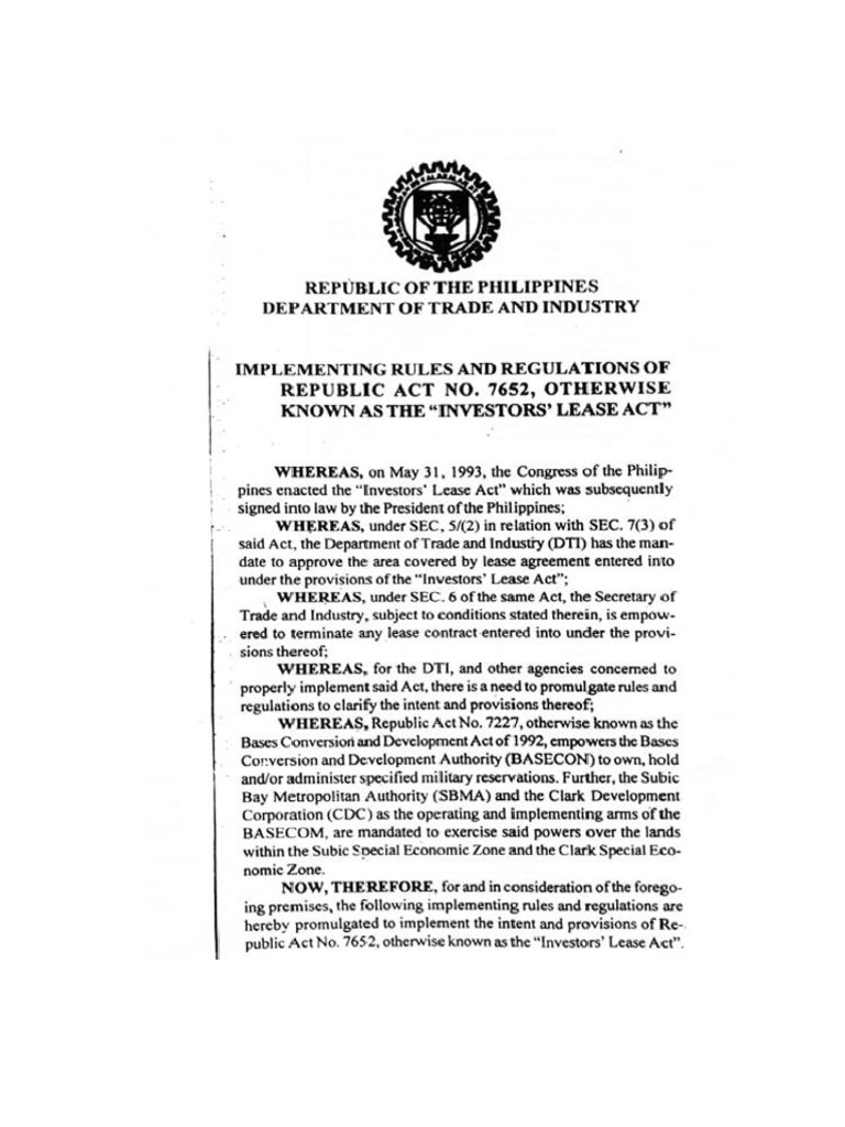 Ra 7652 Irr | PDF