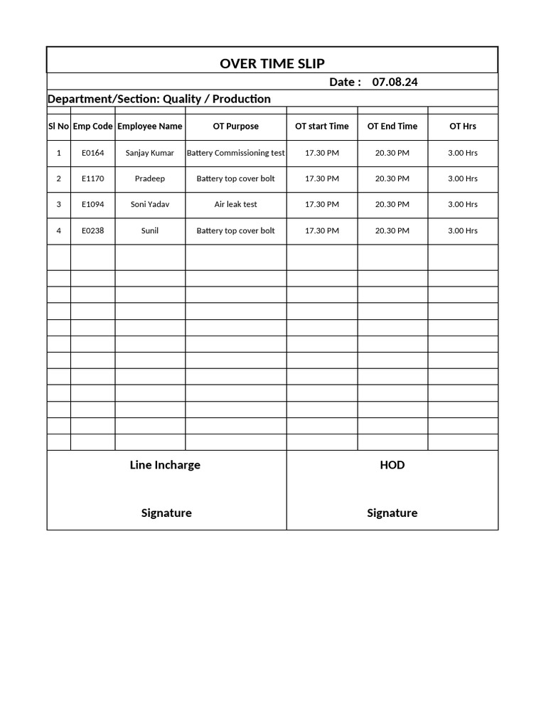 OT Slip | PDF