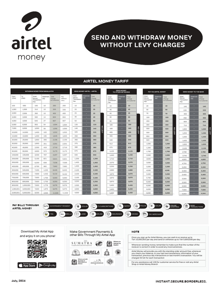 Eng_Airtel_Money_Tariffs | PDF