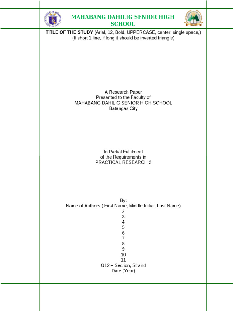 Research Format For Student | PDF